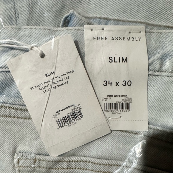 Free Assembly | Jeans | Free Assembly Slim Light Wash Jean 34 X 3 ...